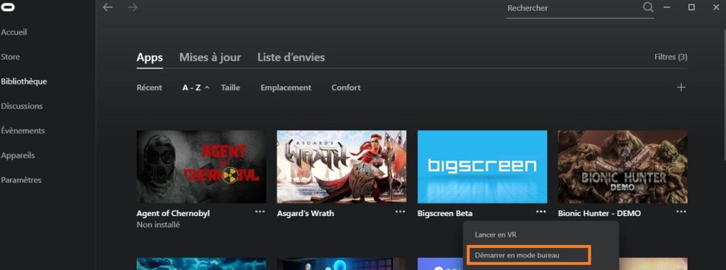 Bigscreen app gratuite Quest pour regarder films et streaming (tuto)