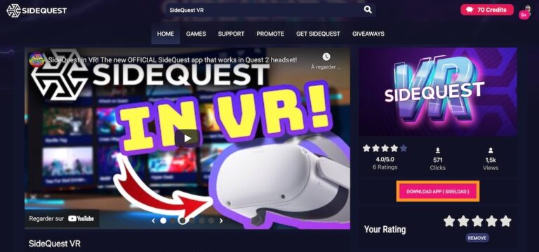 SideQuest VR l'app gratuite pour obtenir des centaines de jeux Quest
