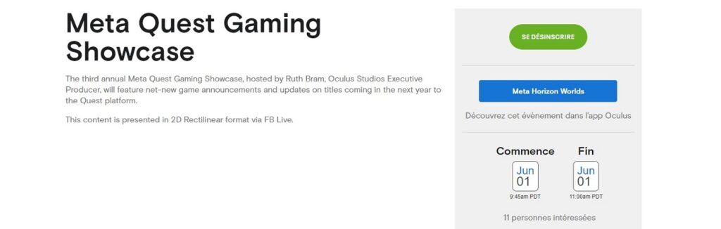 Meta Quest Gaming Showcase 2023 des jeux et un casque VR