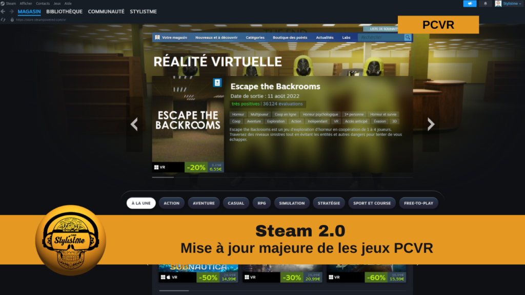 Steam VR 2.0 l'amélioration de la plateforme pour les jeux PCVR