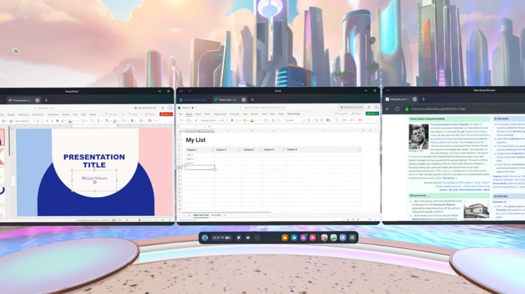 Microsoft Office VR : Word, Excel et PowerPoint dans votre Quest