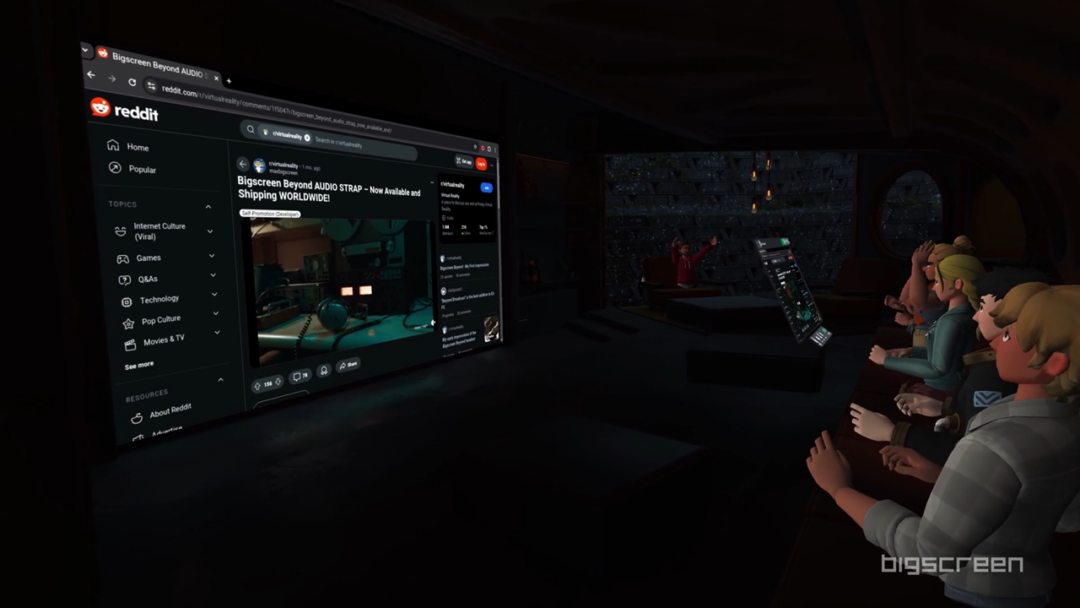 Bigscreen Cloud Browser pour Quest : le partage d'écran sans PC